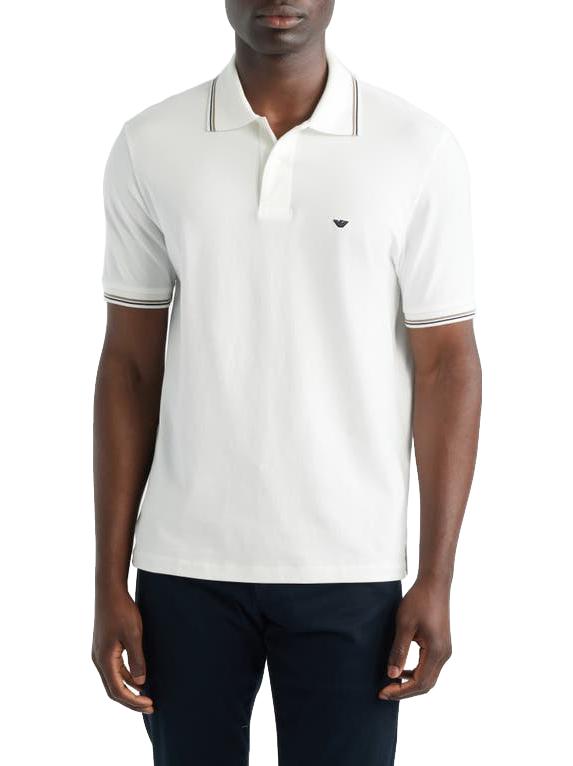 EMPORIO ARMANI tipped cotton polo shirt